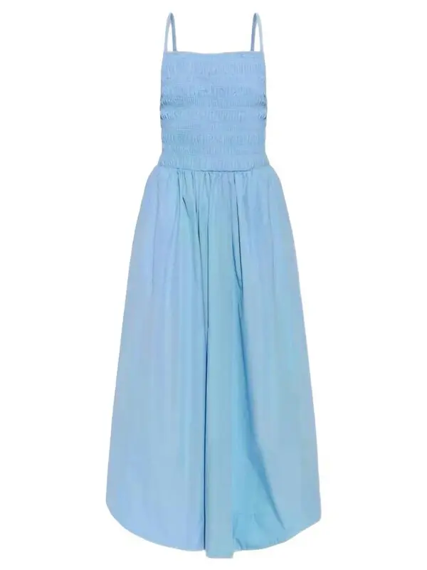 GANNI Square Neck Maxi Dress - Blue