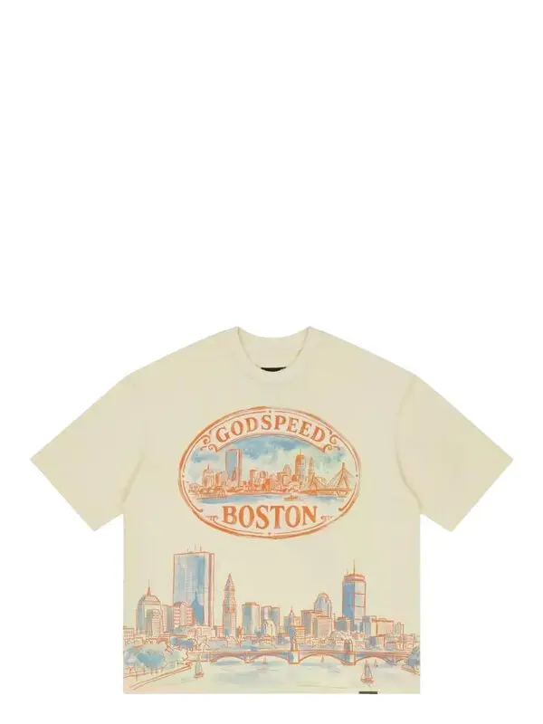 GODSPEED Boston Skyline Graphic-print T-shirt - Neutrals