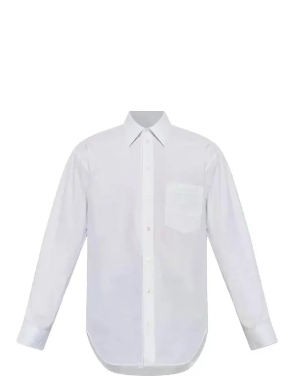 Balenciaga Embroidered-logo Chest-pocket Shirt - White