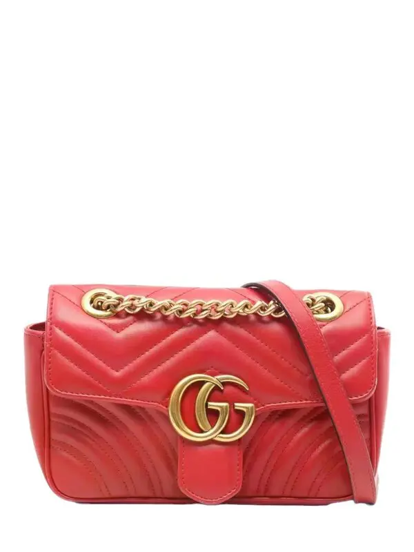 Gucci Gg Marmont Chain Shoulder Bag - Red