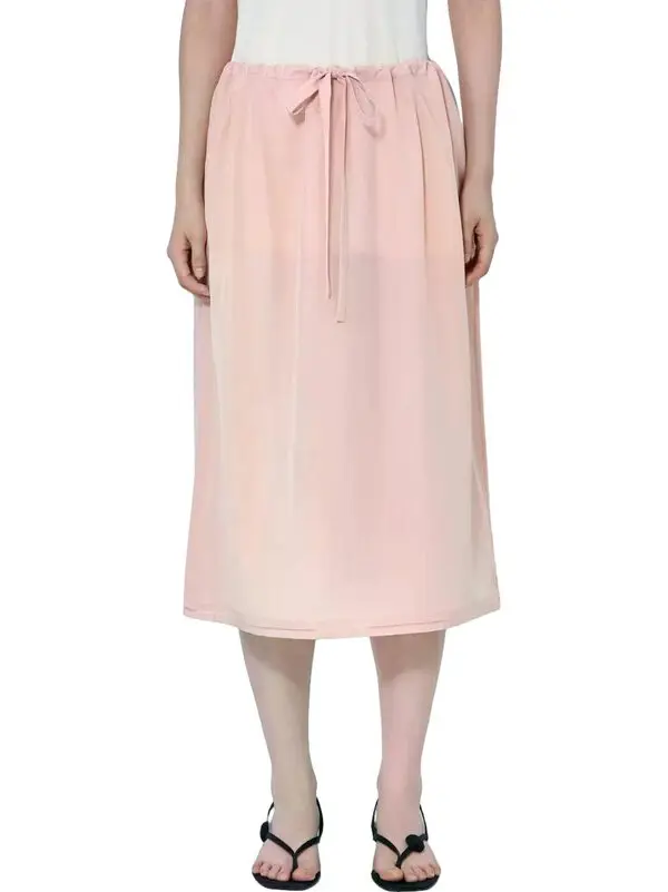 TOTEME Drawstring Waist Midi Skirt - Pink