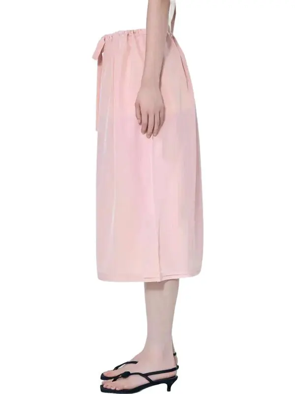 TOTEME Drawstring Waist Midi Skirt - Pink