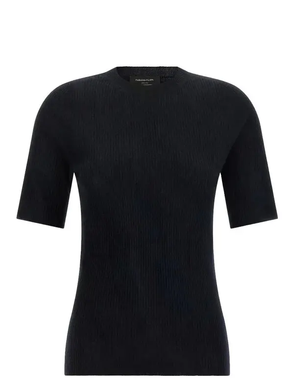 Fabiana Filippi Ribbed Knit T-shirt - Blue