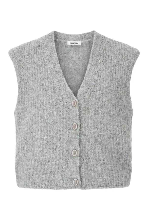 American Vintage Zolly V-neck Button-fastening Vest - Grey