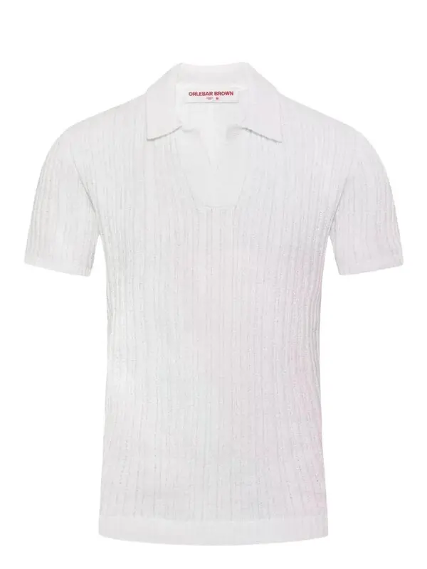 Orlebar Brown Horton Texture-stripe Polo Shirt - White