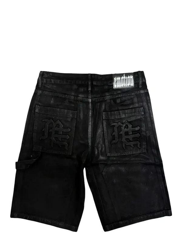 Mixed Emotion Logo-patch Shorts - Black