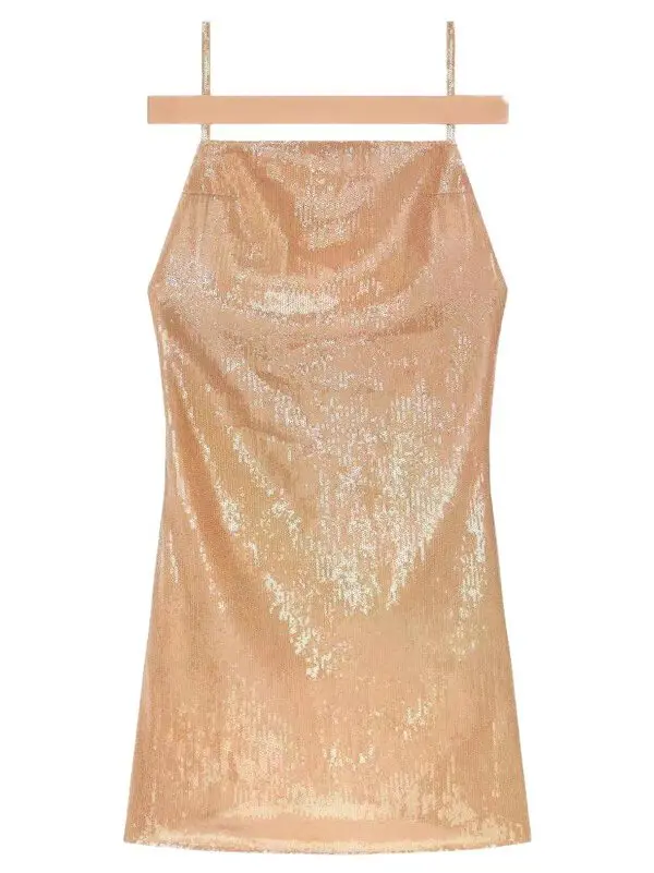 COURREGES Embellished Strap Mini Dress - Neutrals