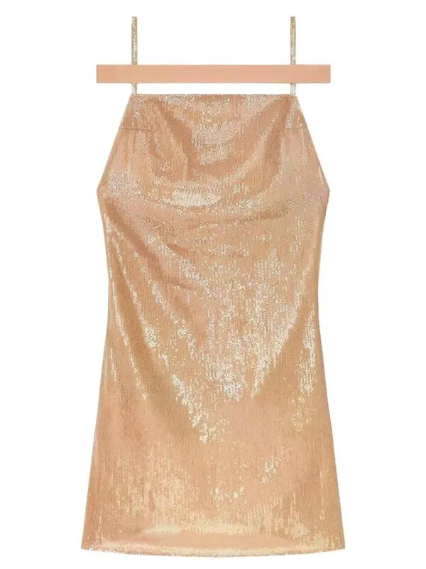 COURREGES Embellished Strap Mini Dress - Neutrals