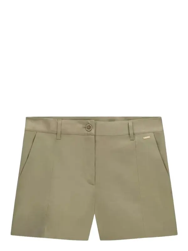 Guess Tailored Shorts With Logo Plaque - Neutrals