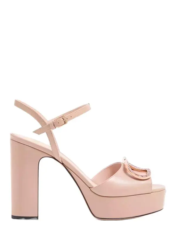 Valentino Garavani Calfskin Vlogo Signature Platform Sandals 115mm - Pink