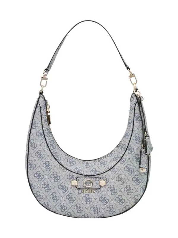Guess Lindsey Logo-print Crescent Shoulder Bag - Grey