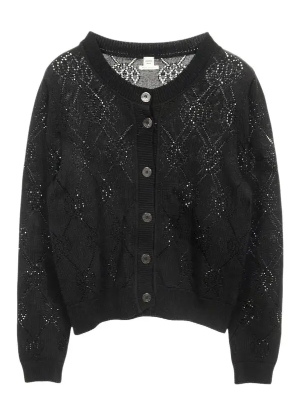 Hermès Crew Neck Cardigan - Black