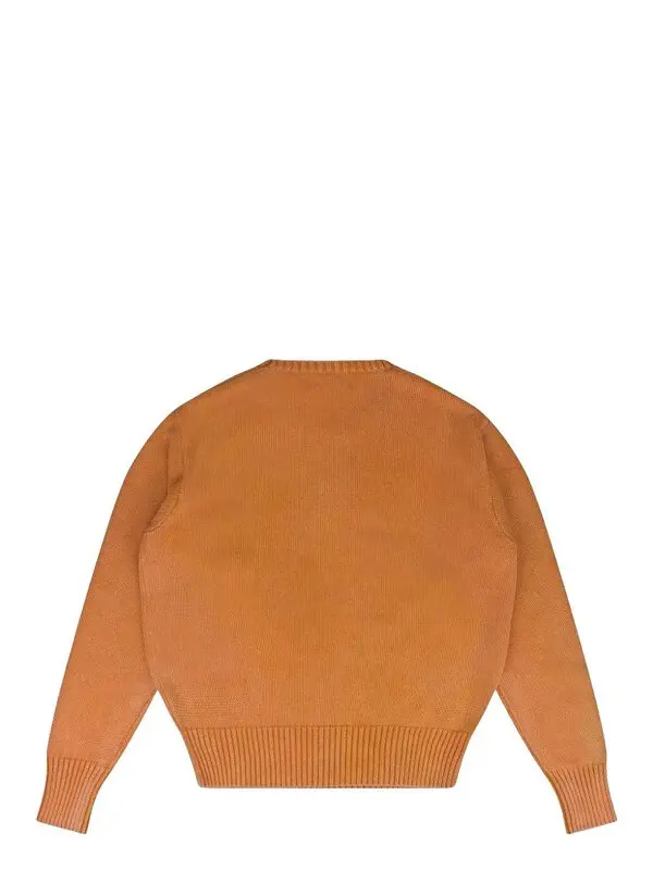 DENIM TEARS Crew-neck Sweater With Intarsia Knit Flag Motif - Orange