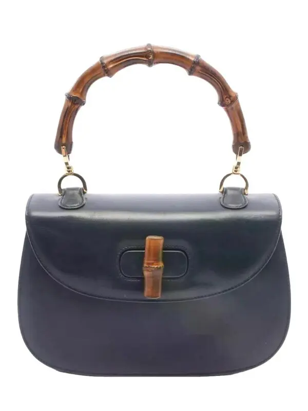 Gucci Bamboo Leather Satchel Bag - Black