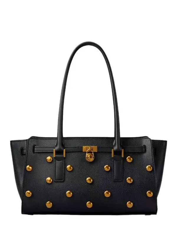 Michael Kors Small Hamilton Studded Leather Satchel - Black