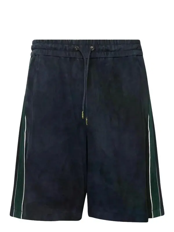 Casablanca Suede Side Stripe Shorts - Blue