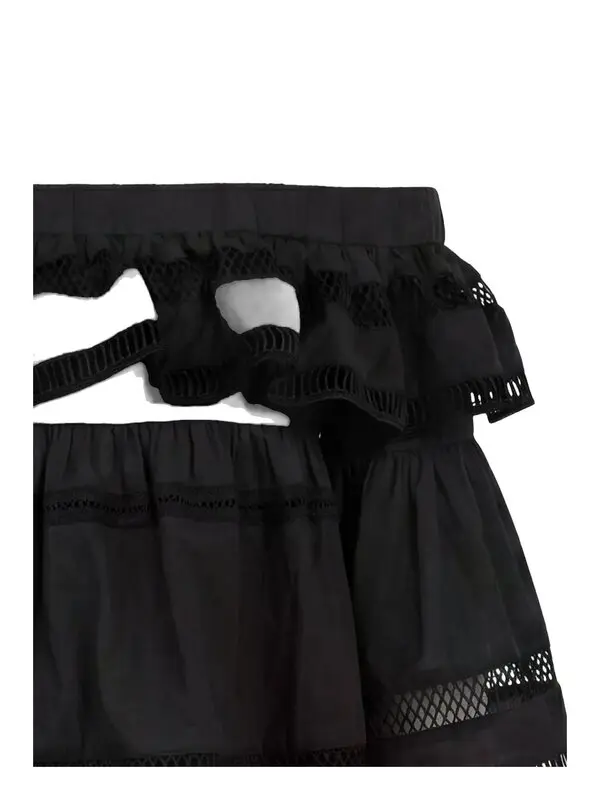 CHRISTY LYNN Angela Ruffled Off-the-shoulder Top - Black