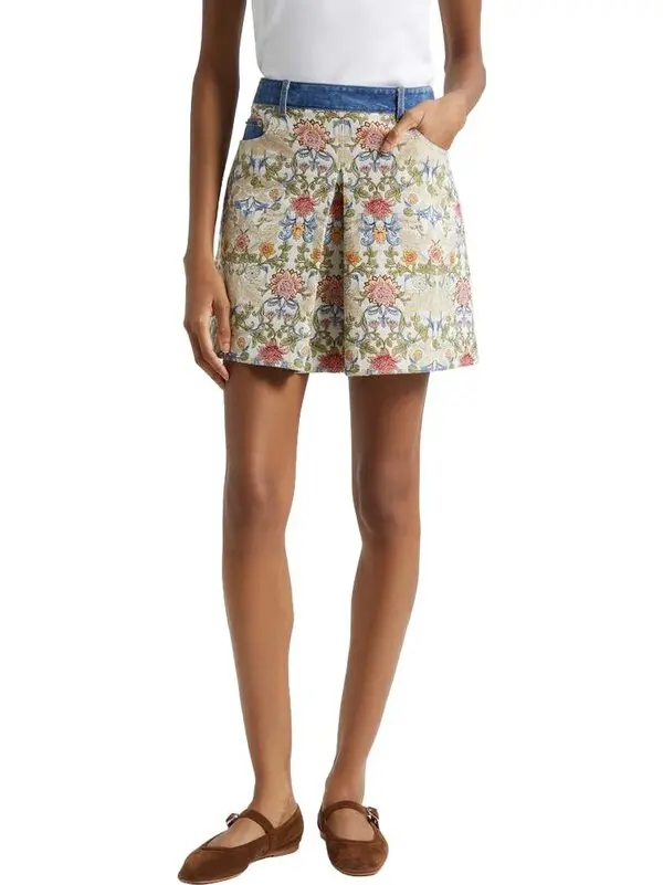 Cinq À Sept Kaiya Floral Tapestry Miniskirt - Cream Multi