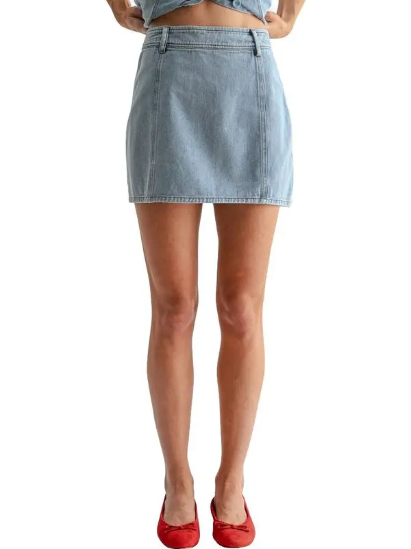 ALL IN FAVOR High-waisted A-line Miniskirt - Denim