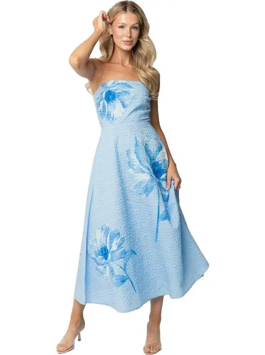 BALTIC BØRN Genesis Strapless Midi Dress - Light Blue