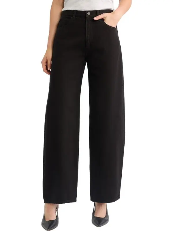 FRAME The Bow Wide Leg Jeans - Black