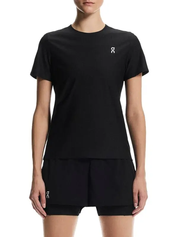 On Crewneck T-shirt With Chest Graphic - Black