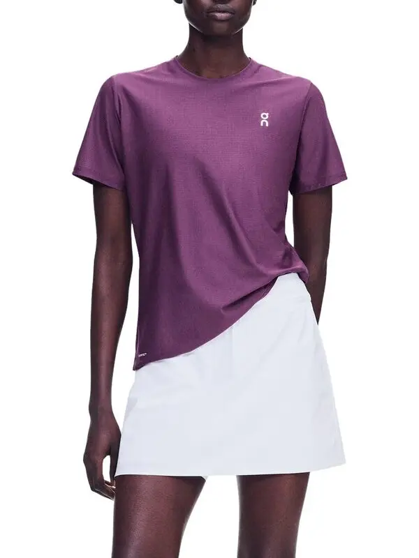 On Crewneck T-shirt With Chest Graphic - Cassis
