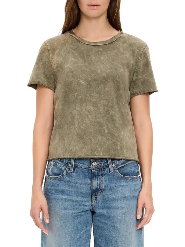 Michael Stars Jackie Raw Edge Crewneck T-shirt - Caper