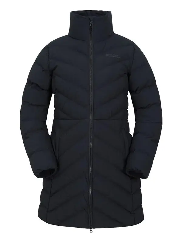 Mountain Warehouse Padded Long Jacket With Stand Collar - Black