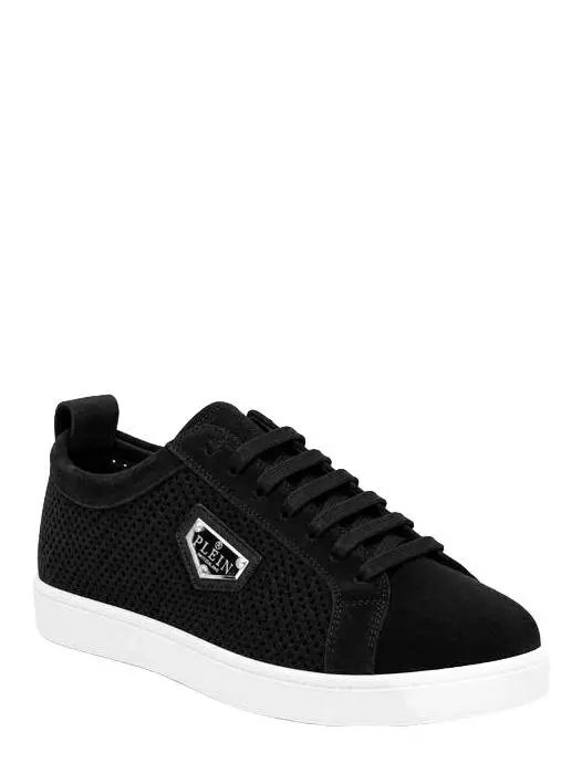 Philipp Plein Perforated Suede Low-top Sneakers - Black