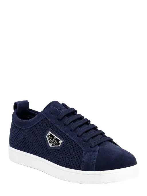 Philipp Plein Perforated Suede Low-top Sneakers - Darkblue