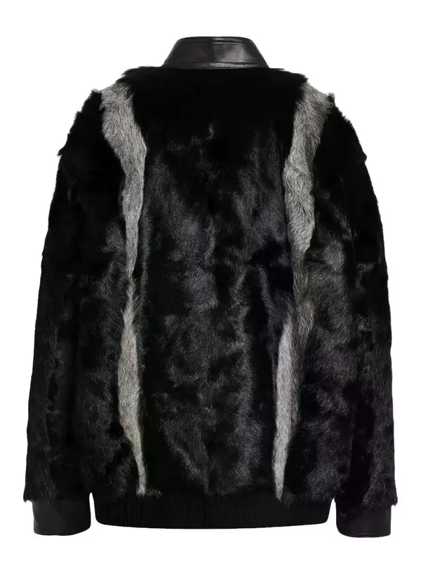 Valentino Garavani Panelled Fur And Leather Jacket - Black
