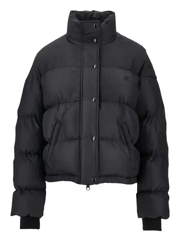 COURREGES Zip-up Puffer Jacket With Stand Collar - Black