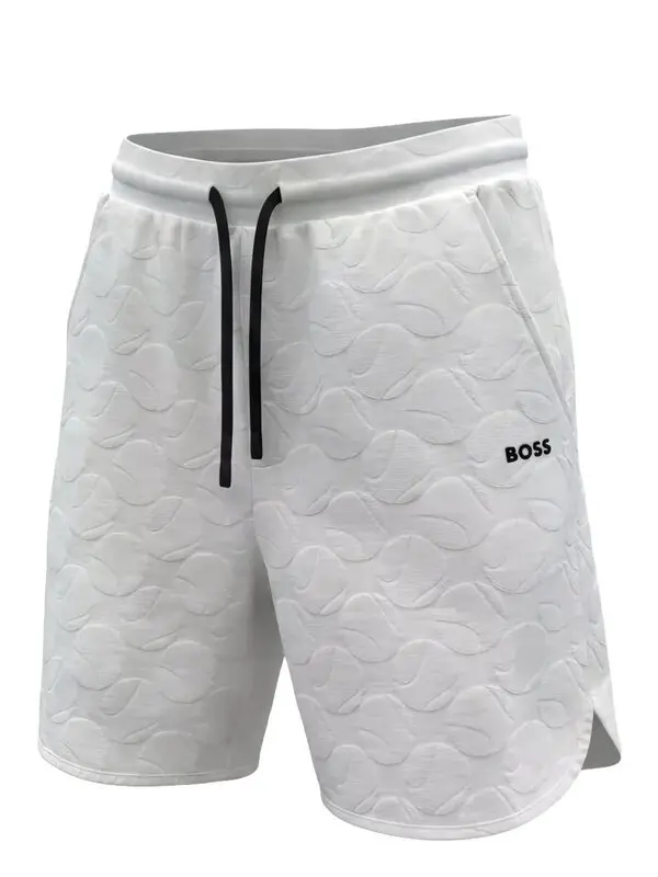 BOSS Jacquard Pattern Shorts - White