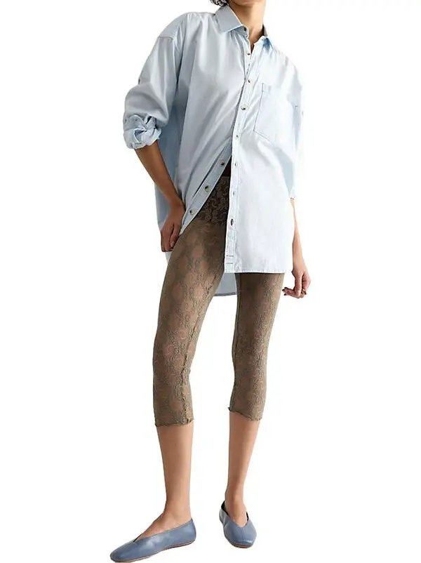Only Hearts Stretch Lace Capri Tights - Khaki