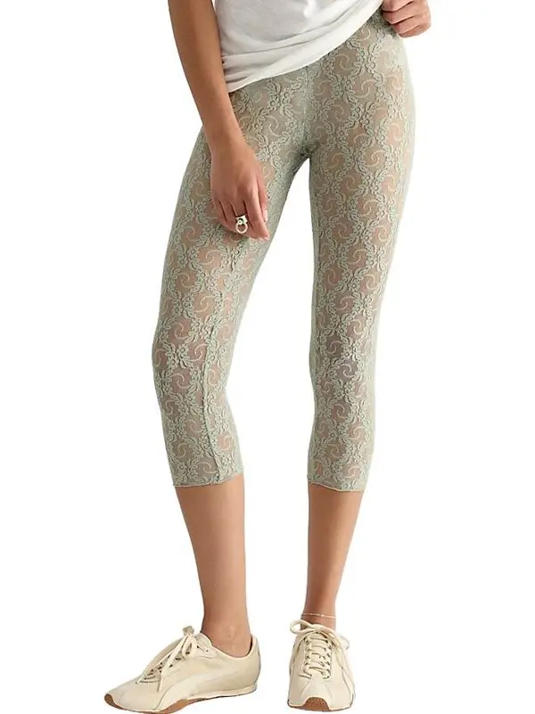 Only Hearts Stretch Lace Capri Tights - Sagebrush
