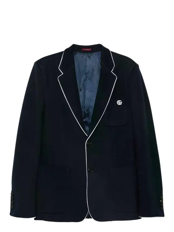 Gucci Embroidered Jersey Blazer - Blue
