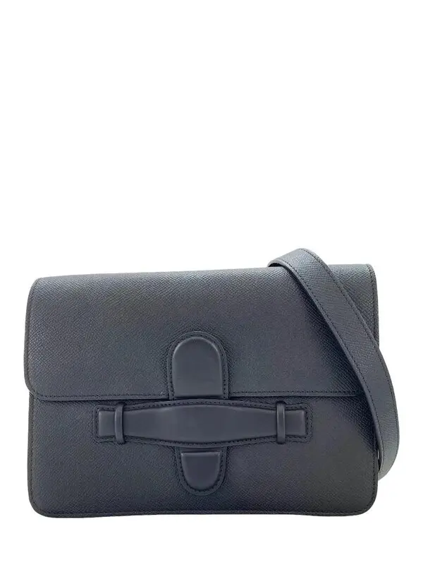 Celine Grained Leather Shoulder Bag - Black