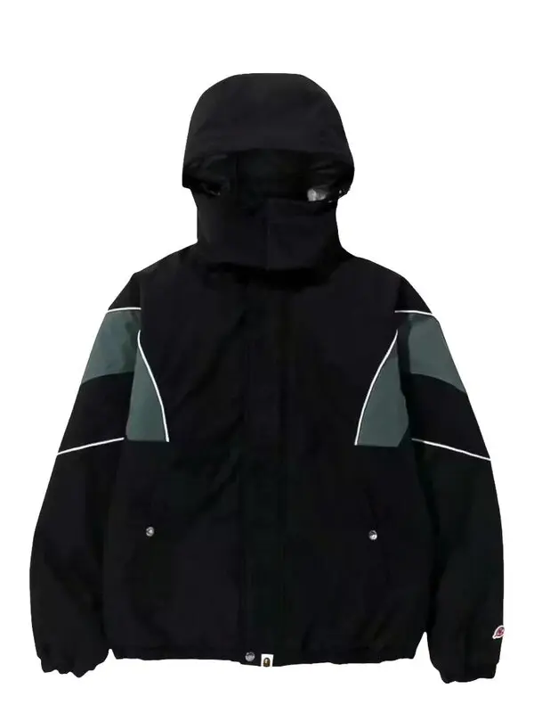 A BATHING APE Paneled Football Jacket - Black