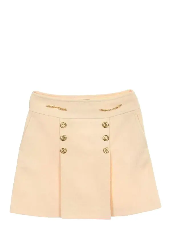 Gucci 2010s Horsebit Detail Wool Skirt - Neutrals