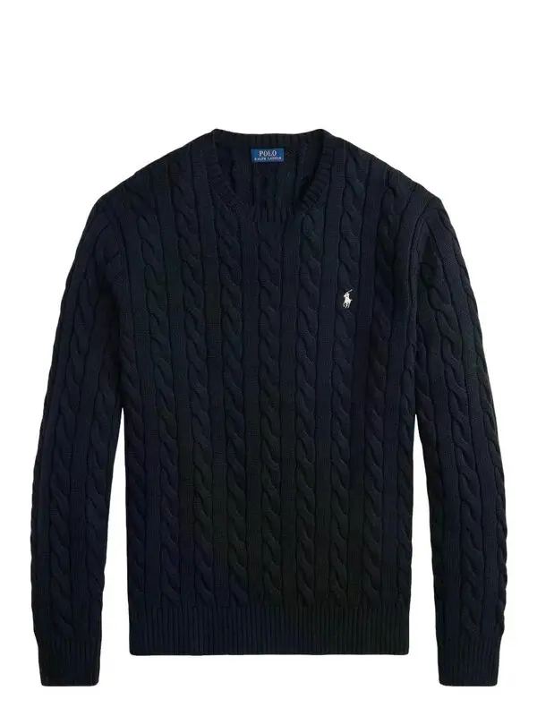 Polo Ralph Lauren Navy Cable-knit Crewneck Sweater - Blue