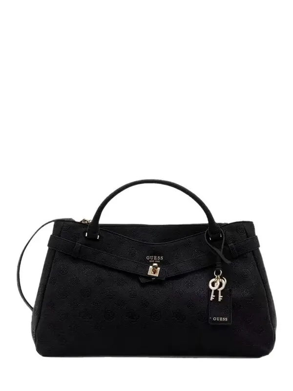 Guess Monogram Debossed Tote Bag - Black