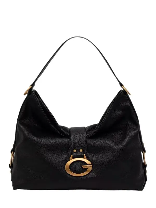 Guess Large Camden Logo-plaque Shoulder Bag - Black