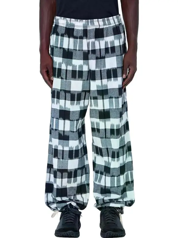 NOMARHYTHM Geometric Pattern Trousers - Grey
