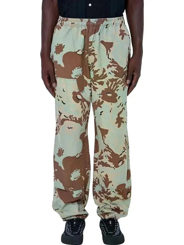 NOMARHYTHM Camouflage-print Elasticated-waistband Trousers - Neutrals