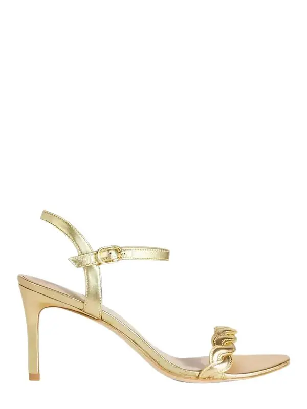 STUART WEITZMAN Dancer Twistie Leather Sandals - Gold