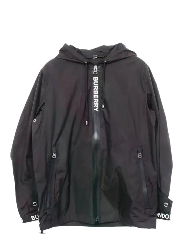 BURBERRY LONDON VINTAGE 2000s Logo-print Hooded Parka - Black