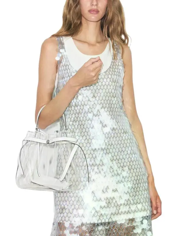 Tory Burch Romy Clear Bucket Bag - White