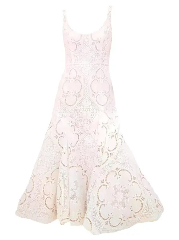 Alexis Antibes Guipure Lace Midi Dress - Pink