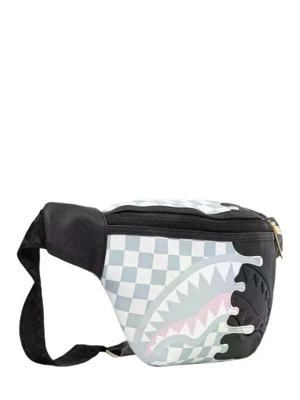 SPRAYGROUND Checkered Shark-motif Belt Bag - Black